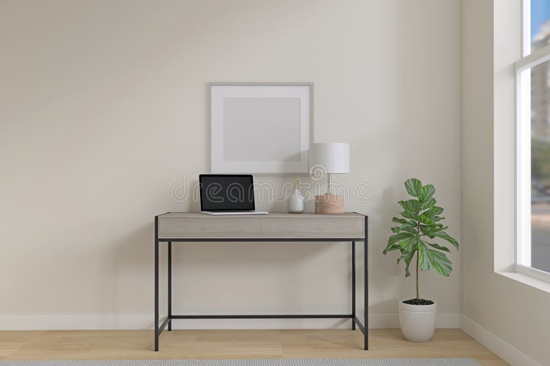 Front View Workstation Frame & Screen Mockup Stock Photo - Image of ...