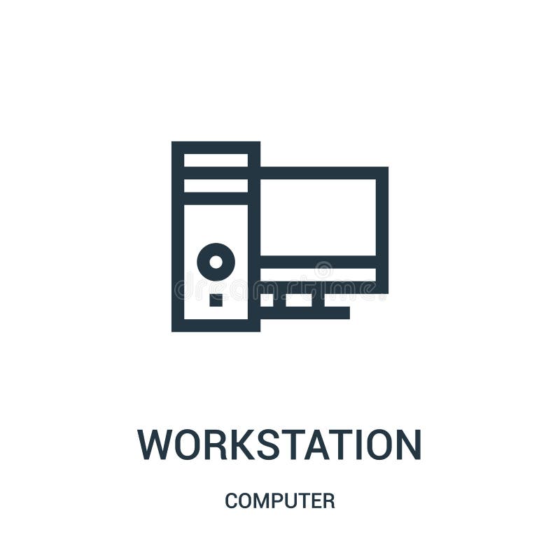 Workstation Icon Vector from Computer Collection. Thin Line Workstation ...