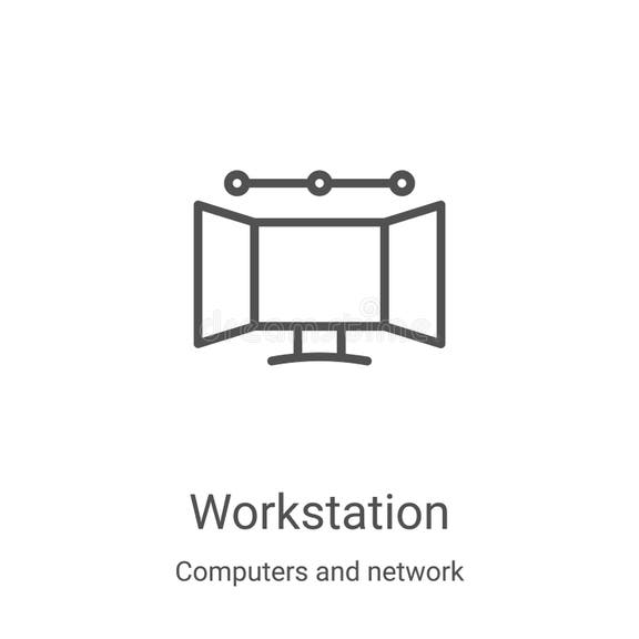 Workstation Icon Vector from Computers and Network Collection. Thin ...