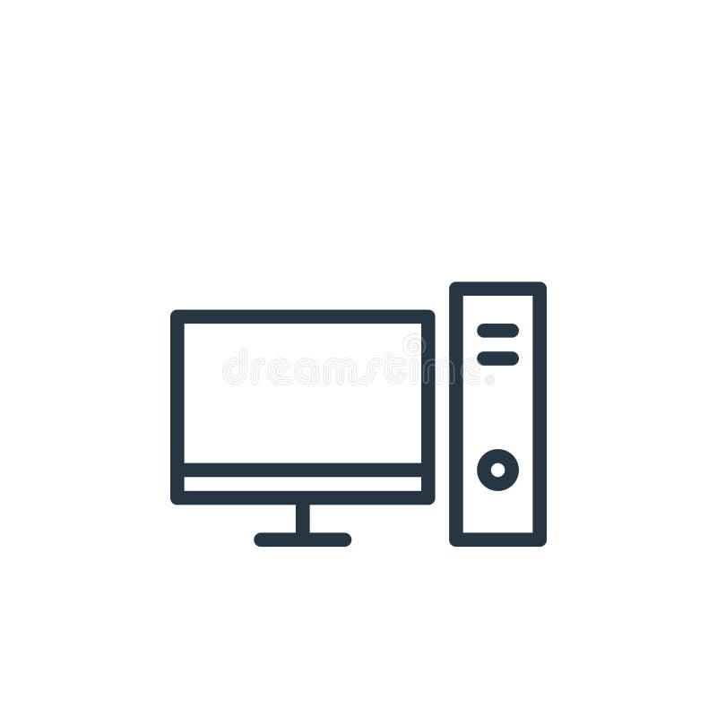 Workstation Icon Vector from Working in the Office Concept. Thin Line ...