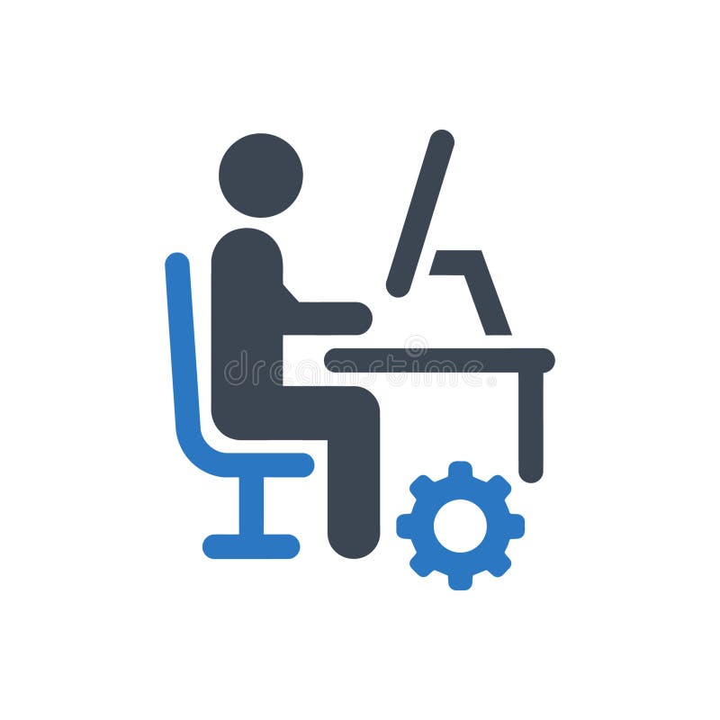 Workstation Settings Icon stock vector. Illustration of chair - 350466523