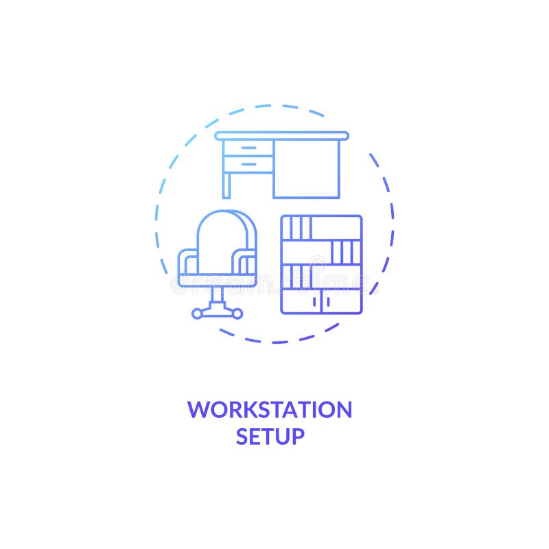 Workstation Setup Concept Icon Stock Vector - Illustration of monitor ...
