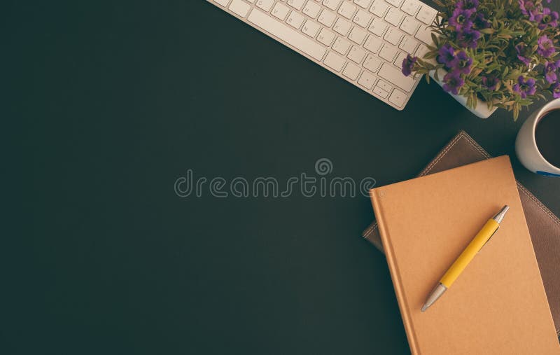 Worktable stock photo. Image of computer, notepad, desk - 264256910
