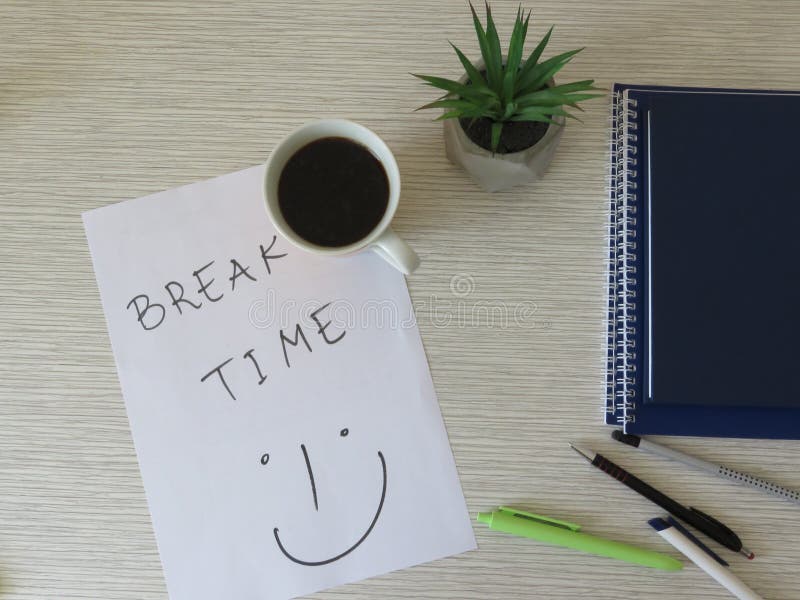 Worktable. Break Time Concept. Relaxation. Office Desk Table with ...