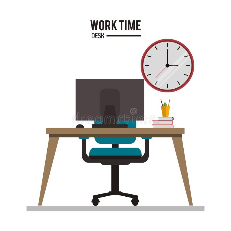 Worktime Desk Office Supply Design Stock Vector - Illustration of ...