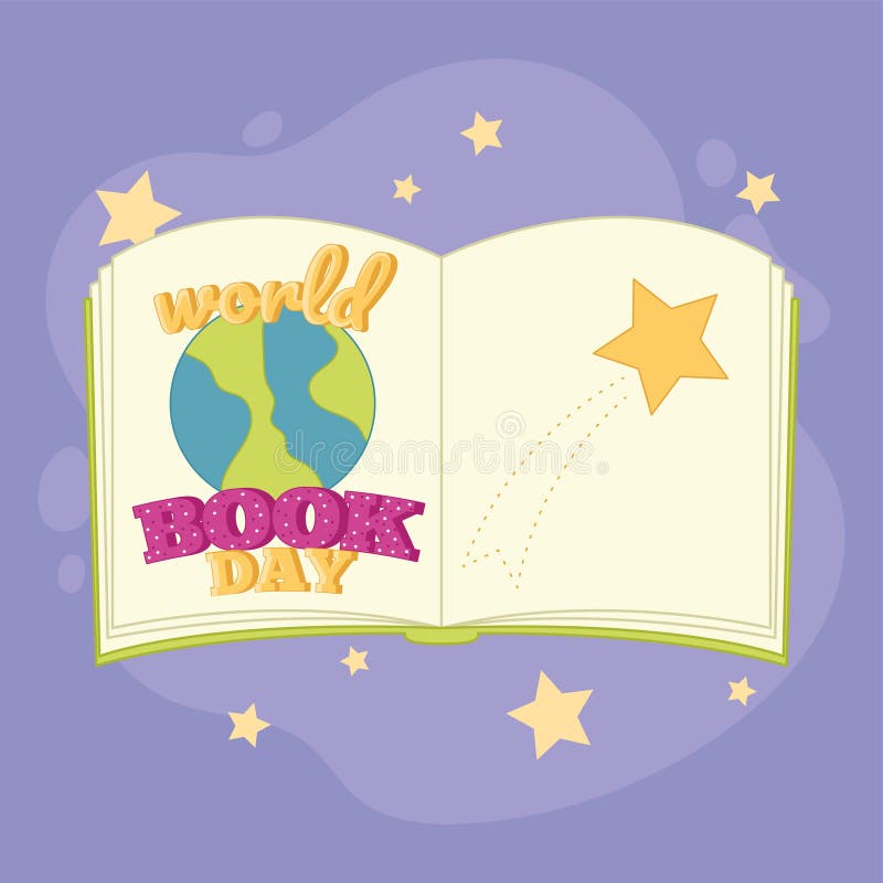 World Book Day Poster Earth Planet Vector Stock Vector - Illustration ...