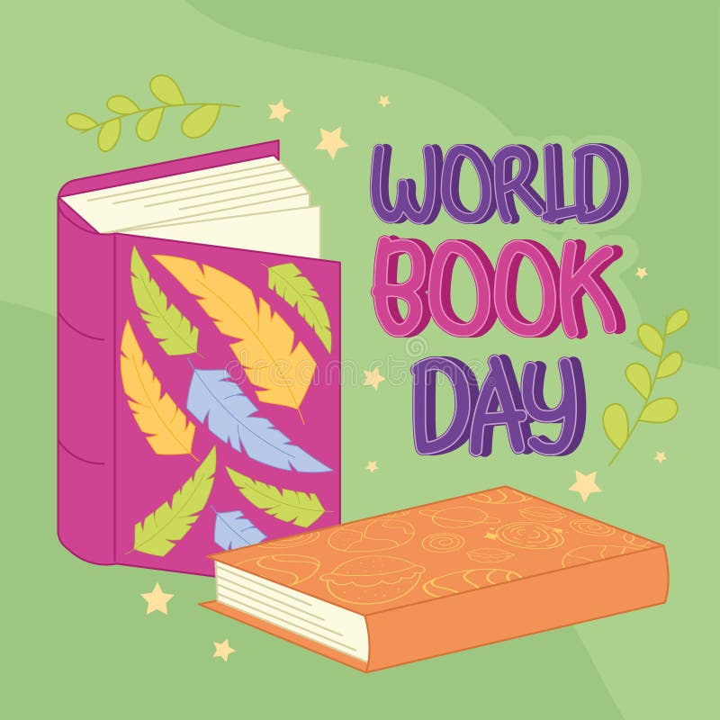 World Book Day Poster Vector Stock Vector - Illustration of bookshop ...