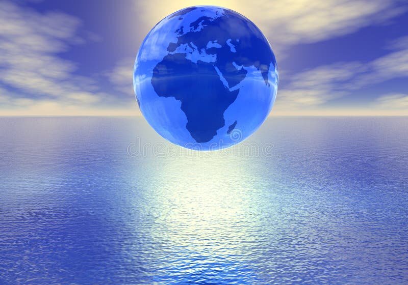 World above the sea stock illustration. Illustration of glass - 18420582