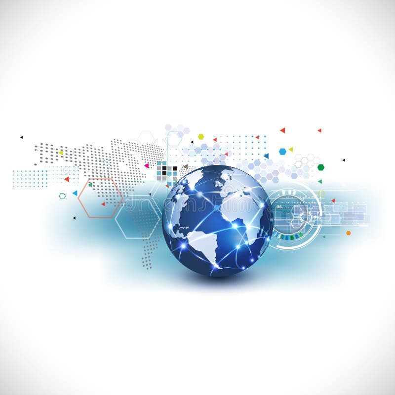 Abstract Futuristic World & Technology Business Background and Space ...