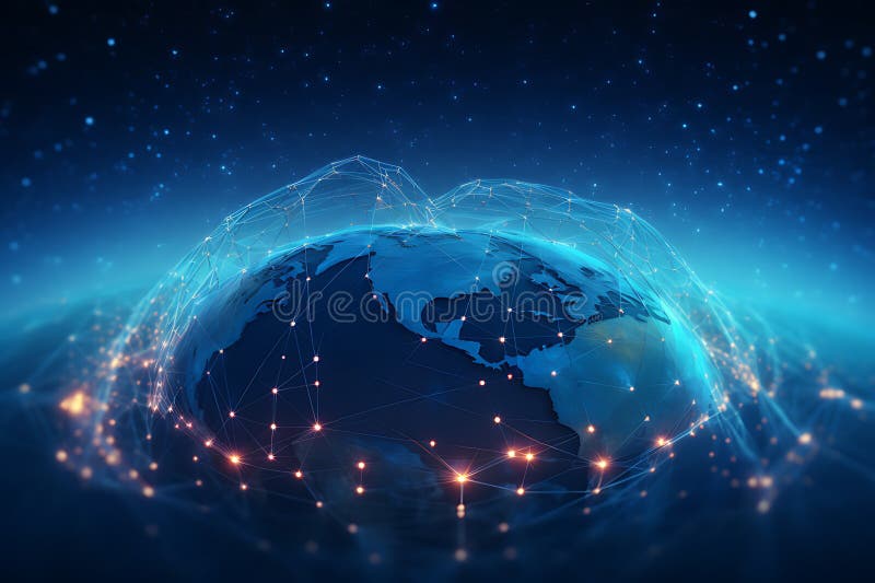 World AI Artificial Intelligence Global Network Concept. IoT Internet ...