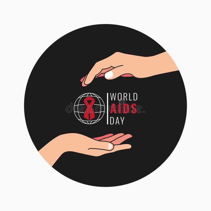 World Aids Day between Hands Design Vector Illustration Stock Vector ...