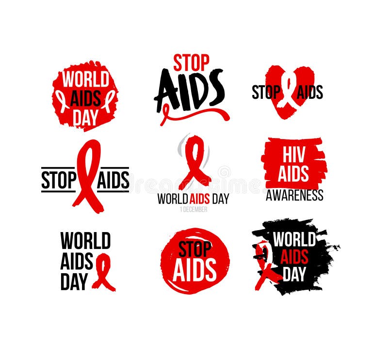 World Aids Day 1 December International Day For Global Health Vector