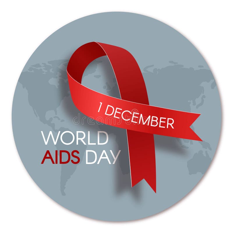 World AIDS Day Sticker with a Red Ribbon Stock Vector - Illustration of ...