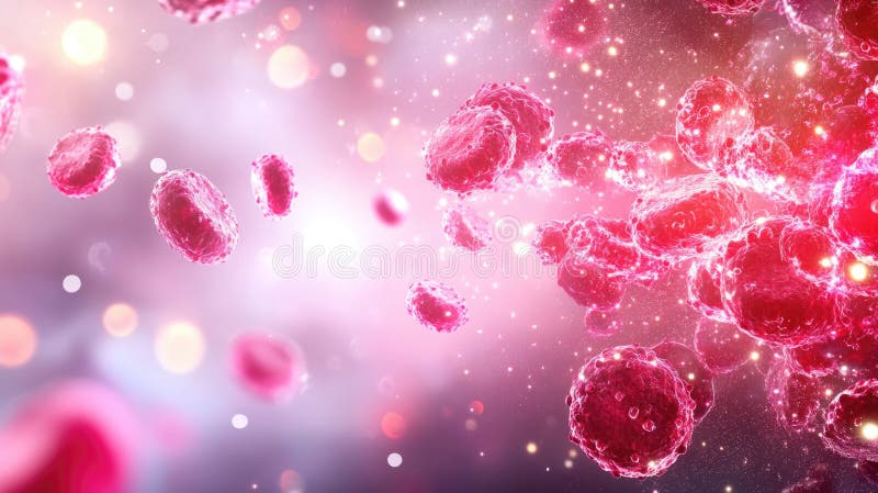 World Aids Day Theme with Abstract Microscopic Red Cells in Chaotic ...