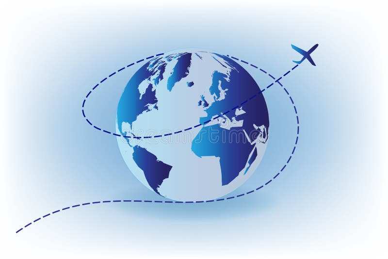 World Airplane Travel Concept Logo Stock Vector - Illustration of ...