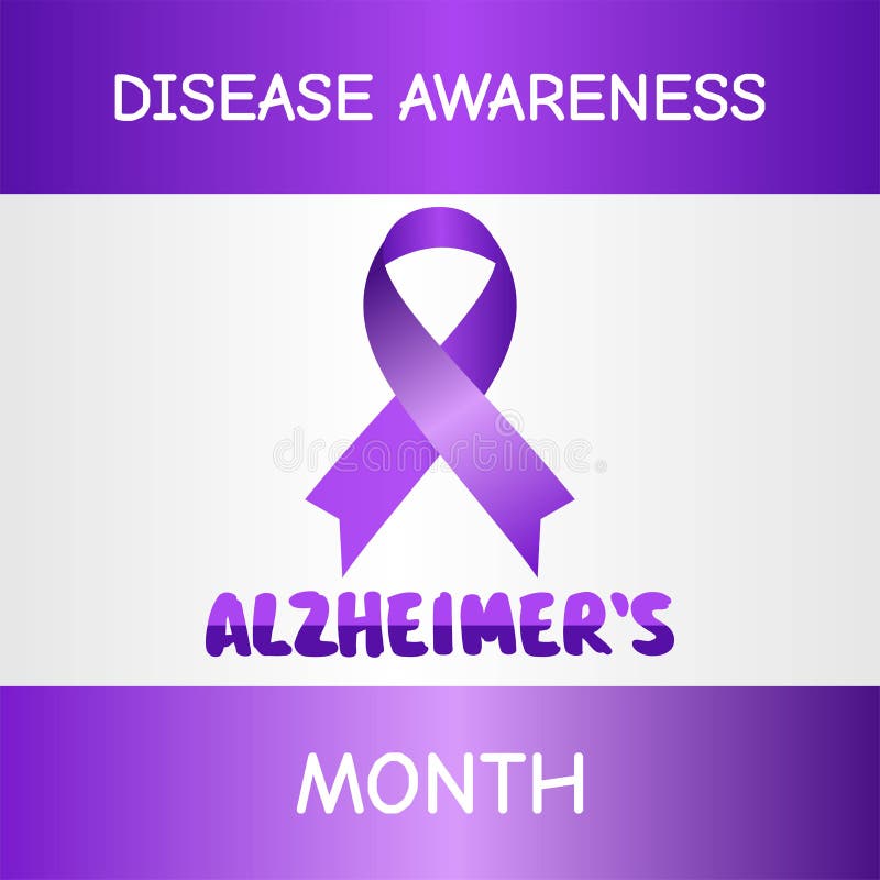 World Alzheimer Diseases Awareness Month Vector Illustration Stock