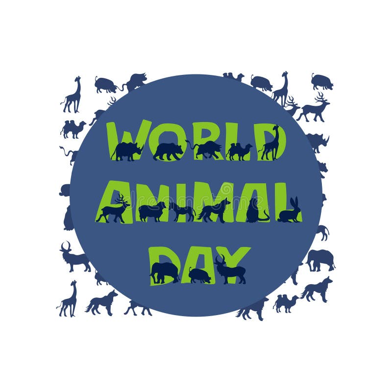 World Animal Day Vector Illustration Set Backgrounds Stock Vector ...