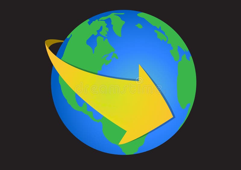 World Arrow stock vector. Illustration of earth, green - 54429145