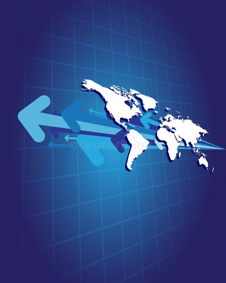 World map and arrows stock vector. Illustration of blue - 11195600