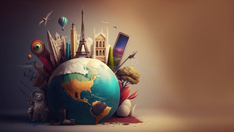 World Art Day Graphic Illustration Background with Copy Space Stock ...