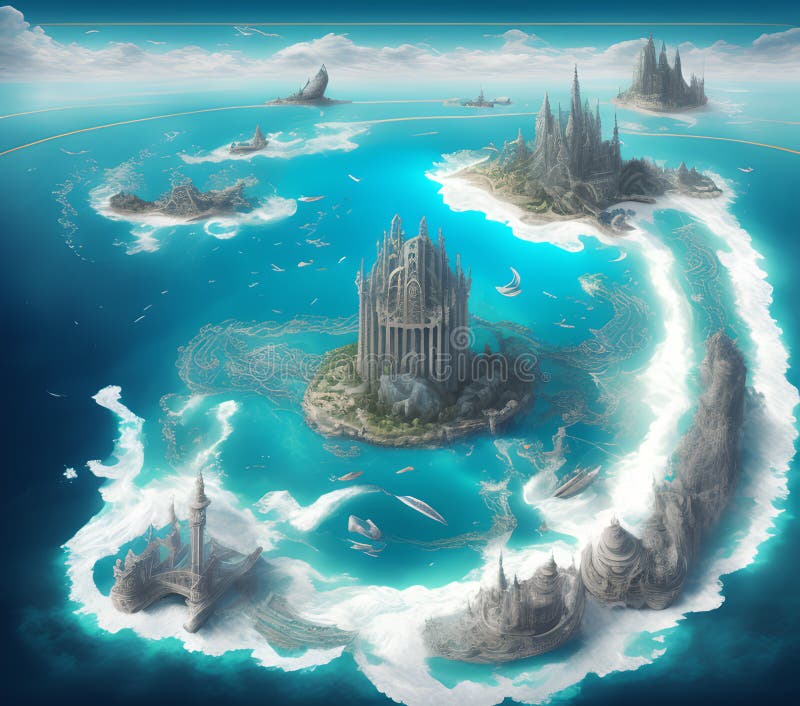 World of Atlantis, Generative AI Illustration Stock Illustration ...