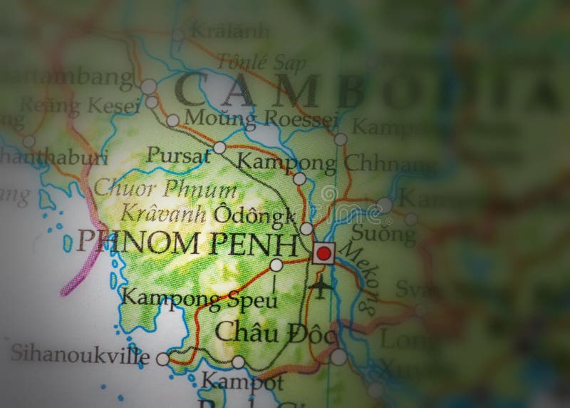 World Map Highlighting Phnom Penh Stock Photo - Image of phnom ...