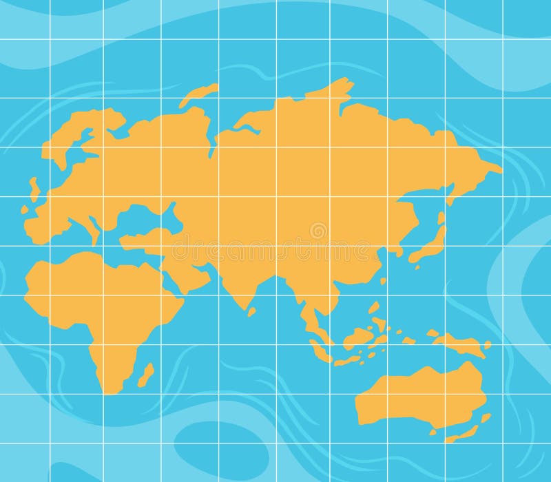 World Atlas in Yellow on Grid Paper Stock Vector - Illustration of ...