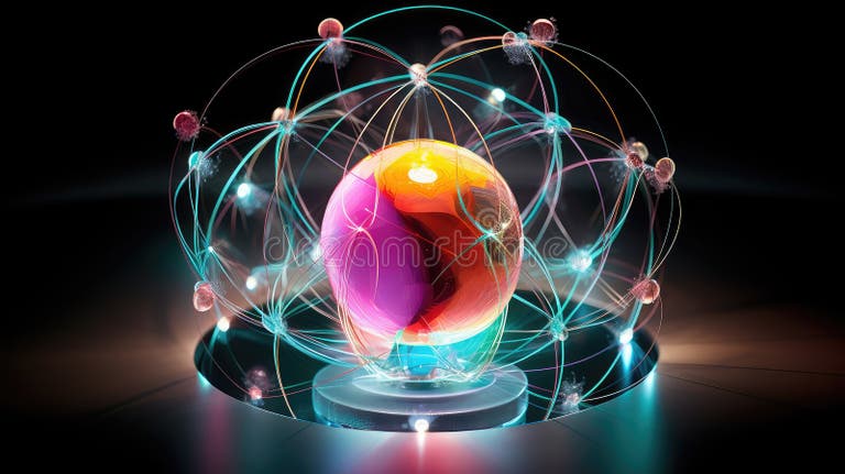World atom model stock illustration. Illustration of quantum - 318218059