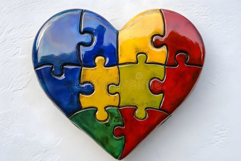World Autism Awareness Day, Blue Heart Stock Illustration ...