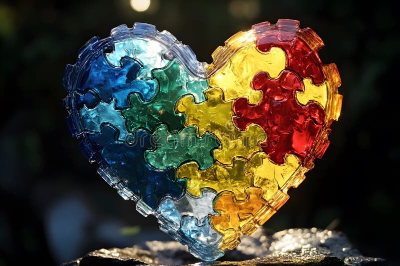 World Autism Awareness Day, Blue Heart Stock Illustration ...