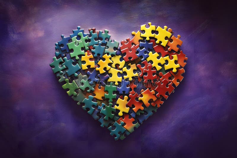 World Autism Awareness Day, Blue Heart Stock Illustration ...