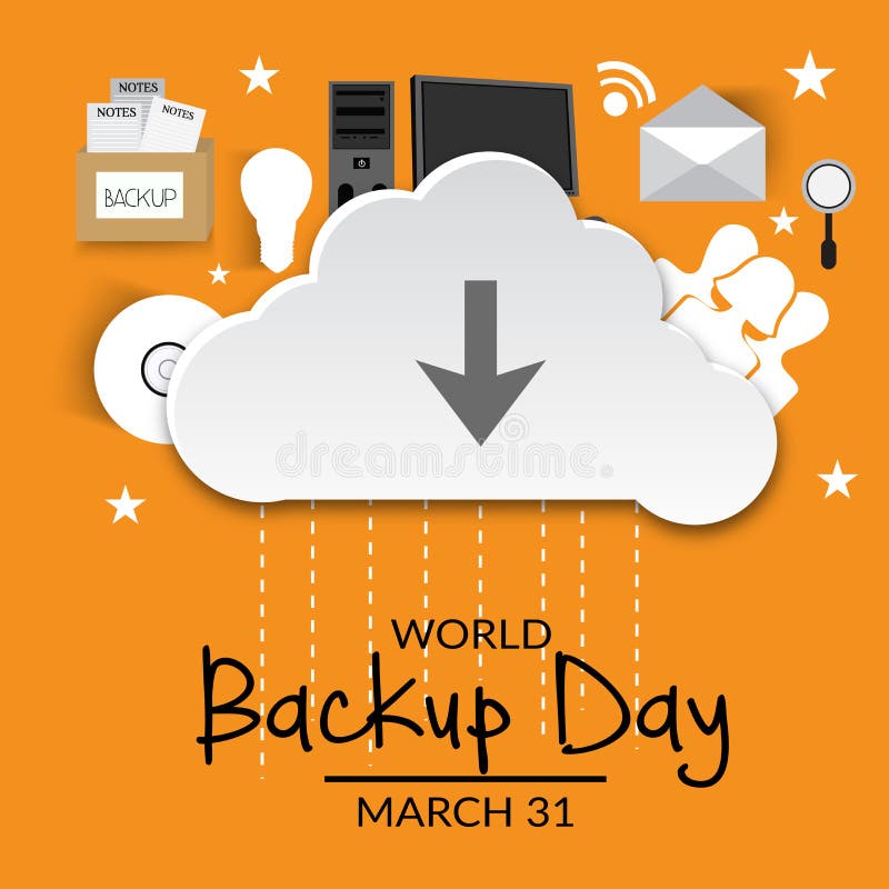World Backup Day Greeting Emblem Stock Vector - Illustration of event ...