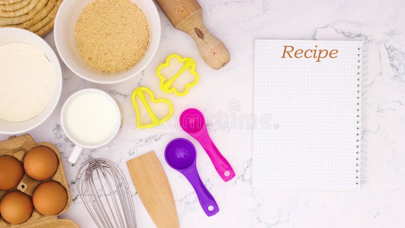 World Baking Day - Ingredients on the Kitchen Table - Stop Motion Stock ...