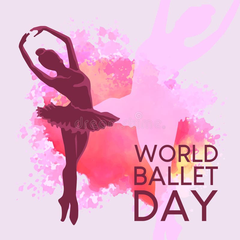 World Ballet Day on Gray Background Stock Vector - Illustration of ...