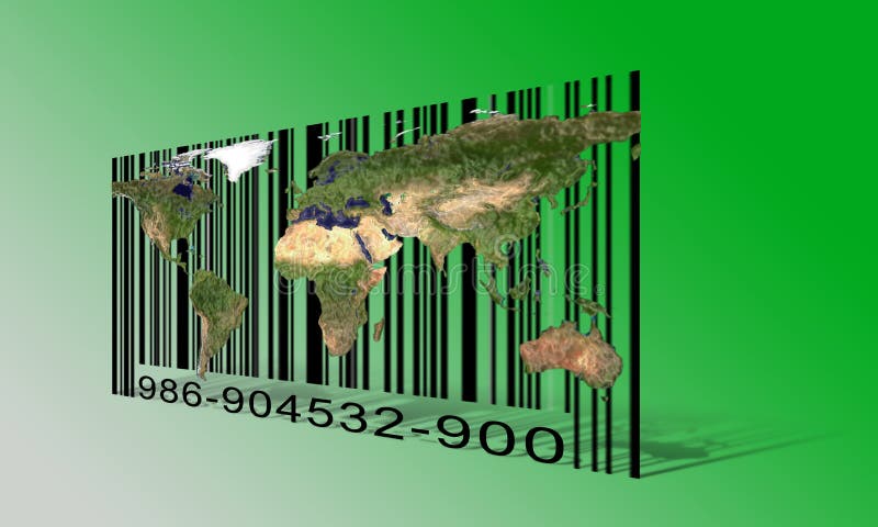 World Map in the Barcode Concept Vector Stock Vector - Illustration of ...