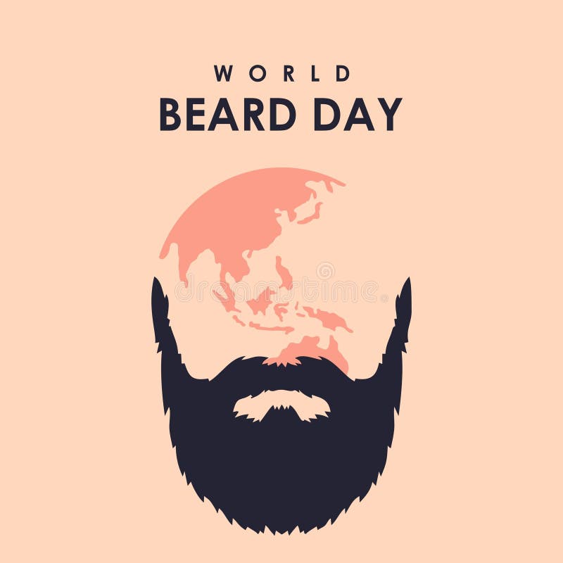 World Beard Day Poster Template Vector Stock Vector - Illustration of ...