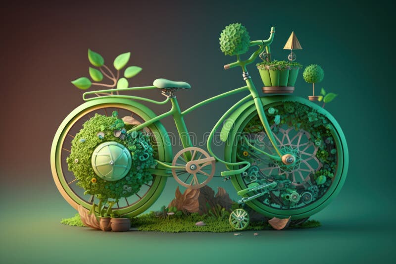 World Bicycle Day on Green Background, Eco Friendly Bicycle Concept ...
