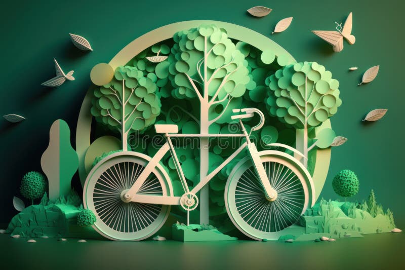 World Bicycle Day on Green Background, Eco Friendly Bicycle Concept ...
