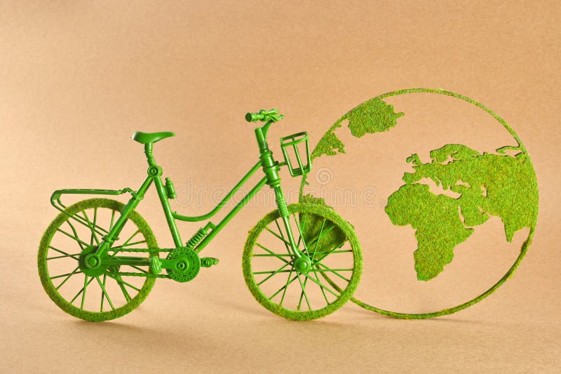 World Bicycle Day. Green Bicycle and World. Environment Preserve. Stock ...