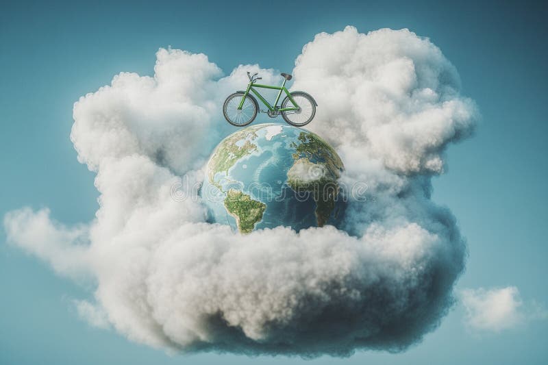 World Bicycle Day. Green Bicycle and World. Environment Preserve Stock ...