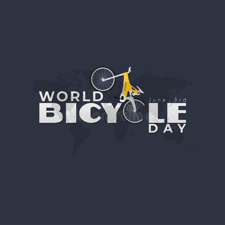 World Bicycle Day on June 3rd with Maps and Bicycle on Isolated ...