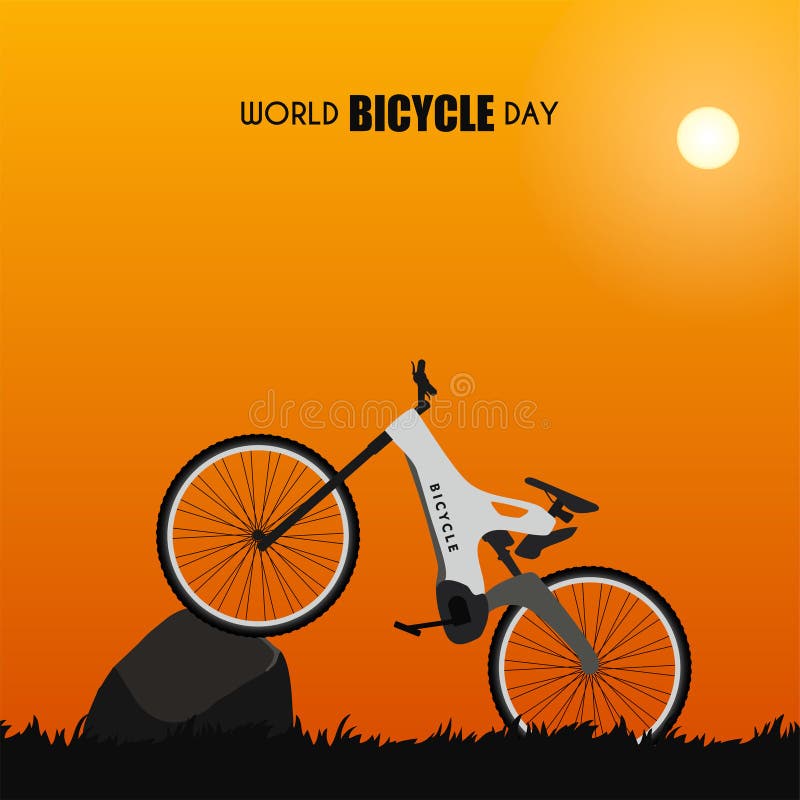 World Bicycle Day stock illustration. Illustration of meadow - 121248454