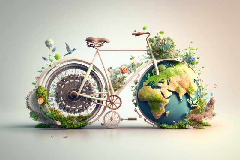 World Bicycle Day on White Background, Eco Friendly Bicycle Concept ...