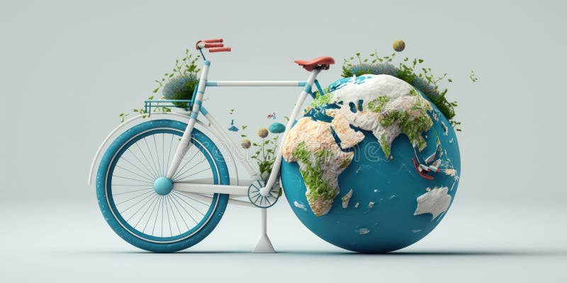World Bicycle Day on White Background, Eco Friendly Bicycle Concept ...