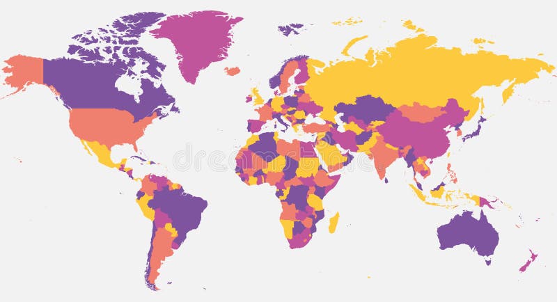 World Map Detailed Political Map Stock Illustrations – 22,342 World Map ...