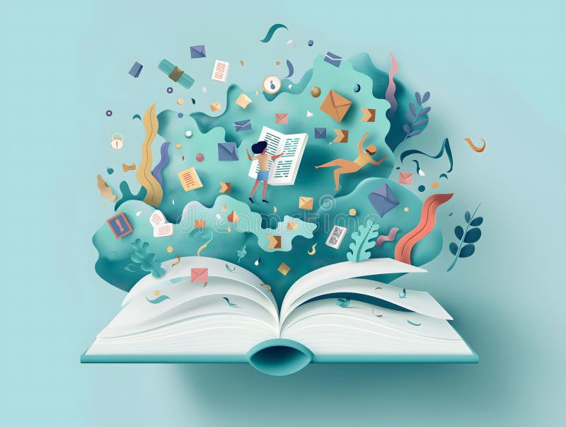 World Book Day Design - a Magic Book Stock Illustration - Illustration ...