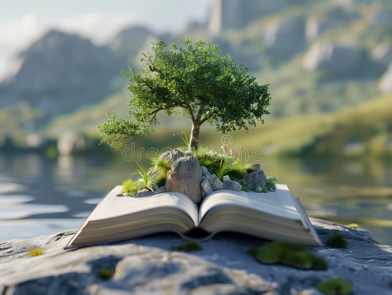 World Book Day Design - a Magic Nature Book Stock Illustration ...