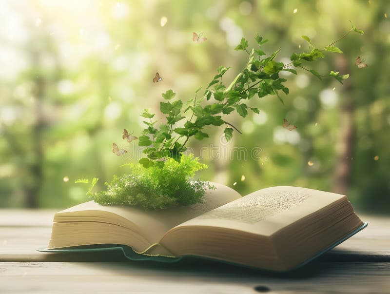 World Book Day Design - a Magic Nature Book Stock Illustration ...