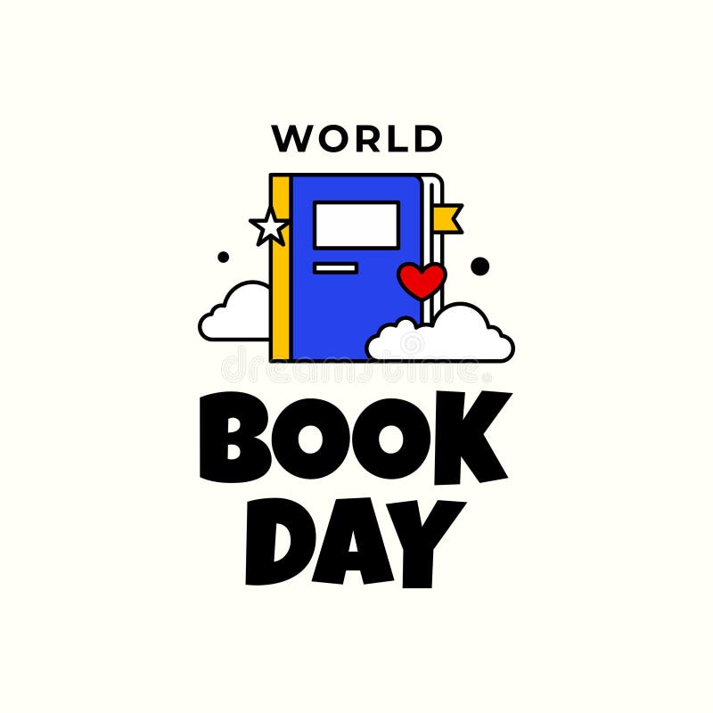 World Book Day Illustration with Groovy Style Stock Vector ...