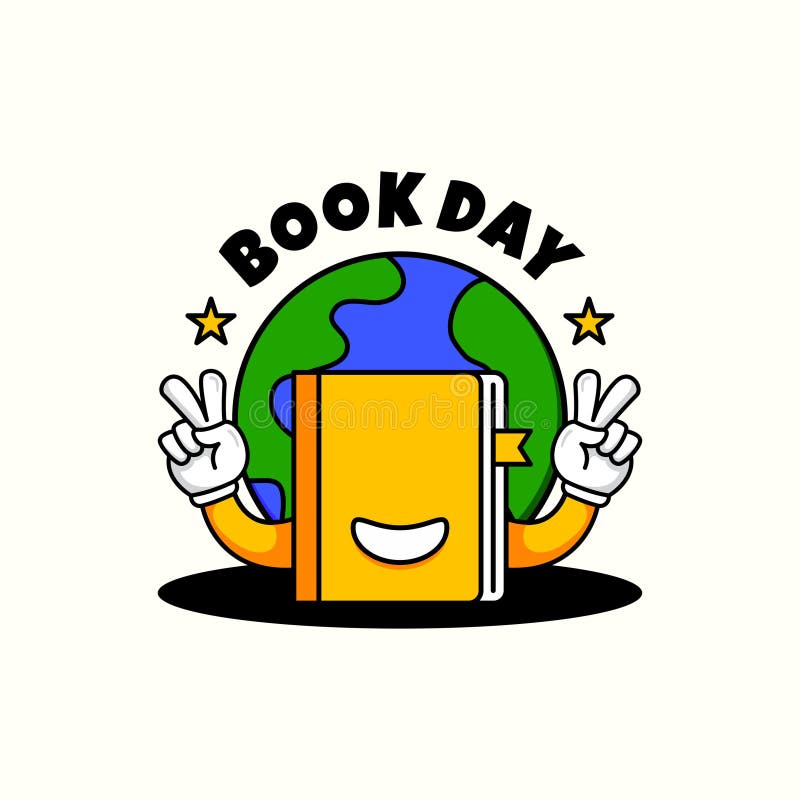 World Book Day Illustration with Groovy Style Stock Vector ...